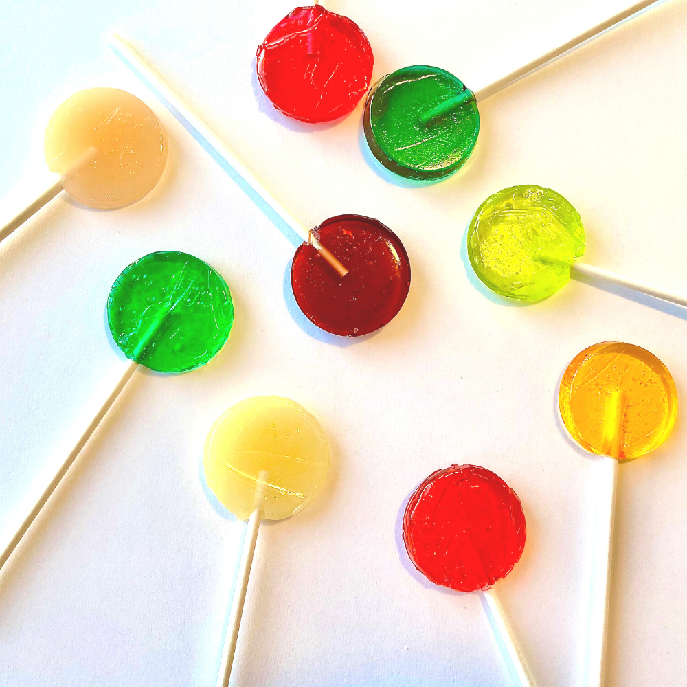Lollipops Round 1.25 inches - Orange Pineapple| Shelly’s Lollies